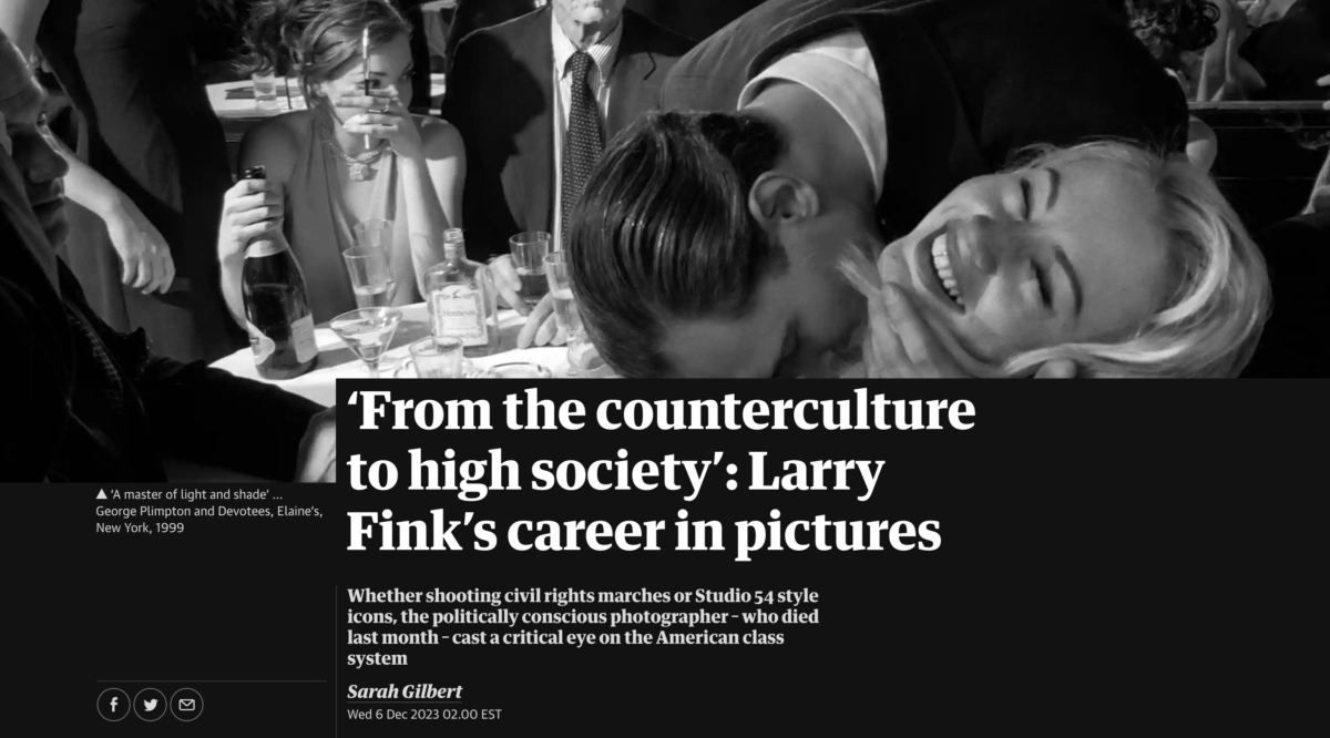 Larry Fink's upcoming release "Larry Fink: Hands On / A Passionate Life ...